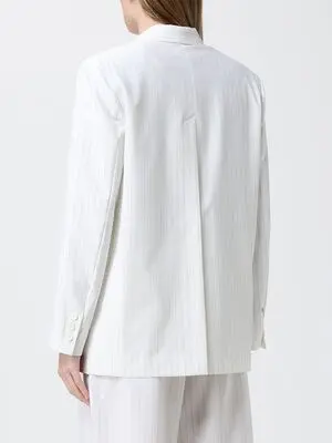 MEIMEIJ Pinstriped Viscose Blend Single-breasted Blazer