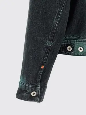 Kenzo Cotton Denim Jacket With Contrasting Logo - Grey