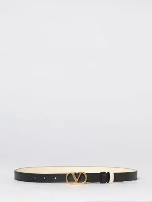 Valentino Garavani Calfskin Leather Belt With Vlogo Signature Buckle - Black 1
