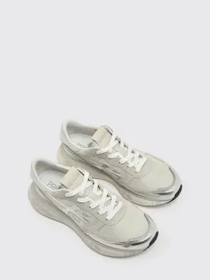 Premiata Lauryn Leather And Mesh Sneakers - Grey