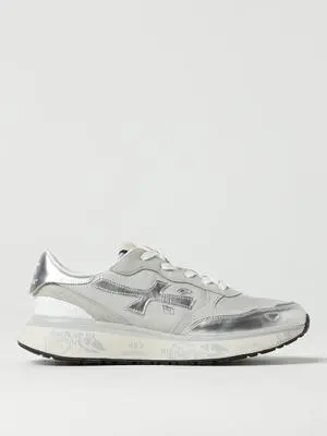 Premiata Lauryn Sneakers In Leather And Mesh - Silver