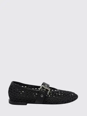 Premiata Crochet Raffia Mary Jane Flats - Black