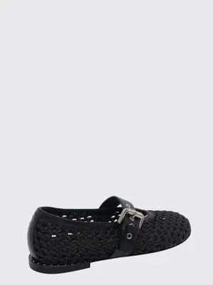 Premiata Crochet Raffia Mary Jane Flats