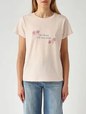 TWINSET Floral Cotton T-shirts - Sand
