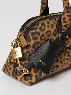 Pinko Animal Print Suede Bag