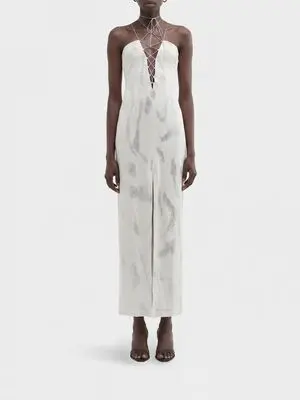 MARGHERITA MACCAPANI Iris Midi Dress In Organic Cotton Blend - Silver