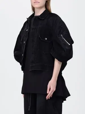 Sacai Denim And Nylon Jacket - Black