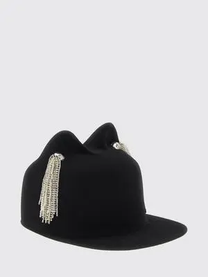 MAISON MICHEL Embellished Hat - Black