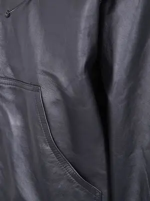 GIORGIO BRATO Leather Bomber Jacket With Hood