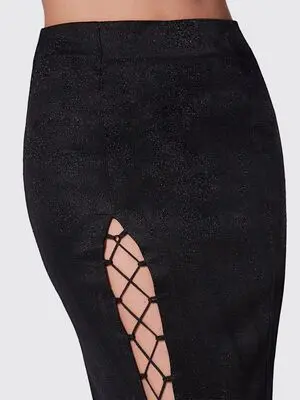 MARGHERITA MACCAPANI Glitter Cotton Blend Pencil Skirt