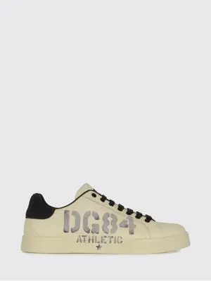 Dolce & Gabbana Portofino Light Strobel Leather Sneakers - Grey
