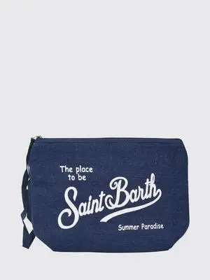MC2 SAINT BARTH Aline Striped Linen Pochette - Navy