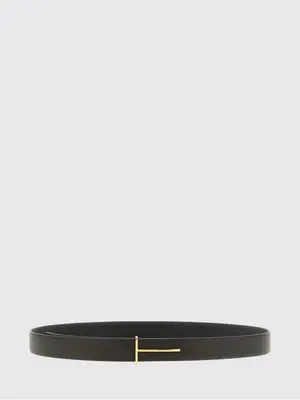 TOM FORD Reversible Calfskin Leather Belt With T Logo Buckle - Multicolor