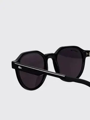 Lacoste Tortoiseshell Acetate Aviator Sunglasses With Monogram Logo - Black