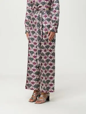Max Mara Printed Wide Leg Trousers - Violet