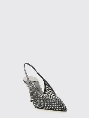 LE SILLA Gilda Mesh Nylon Slingbacks With Rhinestones