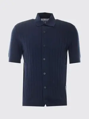 Brunello Cucinelli Knitted Polo Shirt - Blue