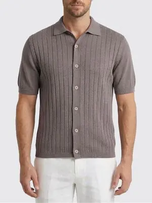 Brunello Cucinelli Knitted Polo Shirt - Brown