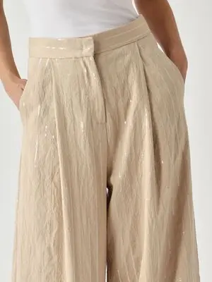 MEIMEIJ Meimei Viscose Blend Wide-leg Trousers With Sequins