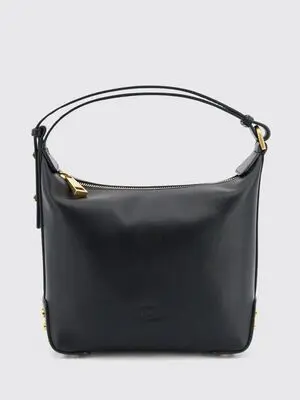 TOD'S Metal Dots Small Shoulder Bag In Smooth Calfskin - Black