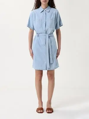 A.p.c. Belted Denim Shirt Dress - Gnawed Blue