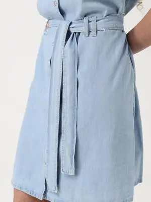 A.p.c. Belted Denim Shirt Dress
