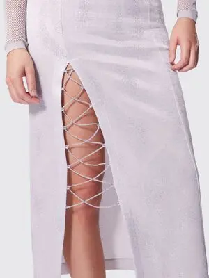 MARGHERITA MACCAPANI Glitter Cotton Blend Pencil Skirt