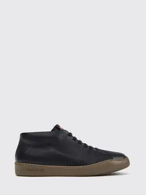 Camper Peu Touring Mid Top Slip-on Sneakers In Natural Grain Leather - Black