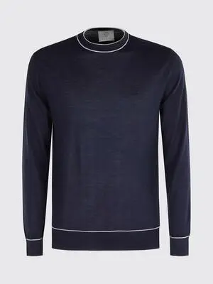Eleventy Jumper With Contrast Piping - Blue
