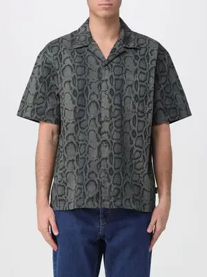 Carhartt Work In Progress Cotton Bowling Shirt With Snake Print