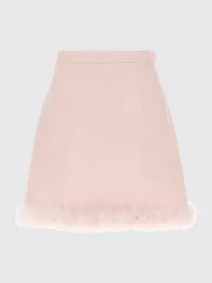 Valentino Garavani Feather-trimmed Wool Mini Skirt
