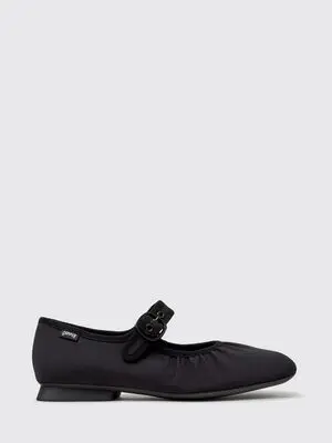 Camper Casi Myra Mary Jane Ballet Flats In Recycled Pet With Adjustable Strap - Black