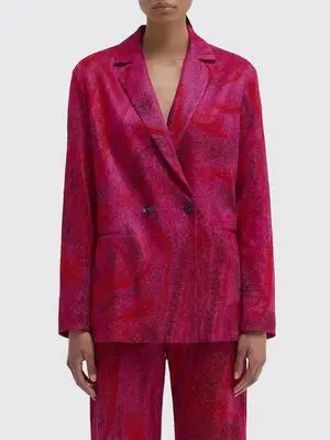 MARGHERITA MACCAPANI Double-breasted Viscose And Cotton Blazer - Fuchsia