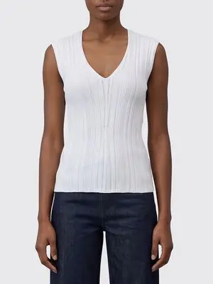 Closed Sleeveless V-neck Knit Top