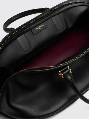Balenciaga Bowling Bolero Handbag In Crinkled Calfskin - Black