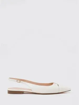 TWINSET Leather Slingback Ballerinas - White