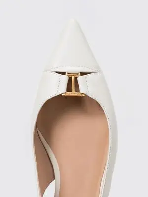 TWINSET Leather Slingback Ballerinas - White