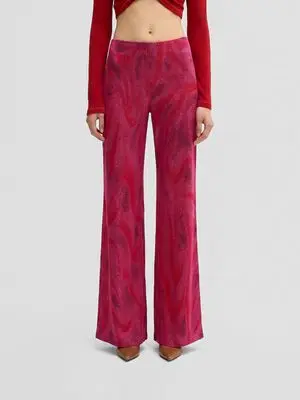 MARGHERITA MACCAPANI Flared Trousers In Abstract Patterned Blend