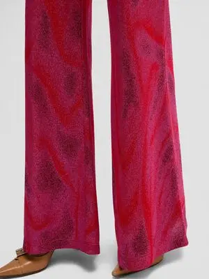 MARGHERITA MACCAPANI Flared Trousers In Abstract Patterned Blend