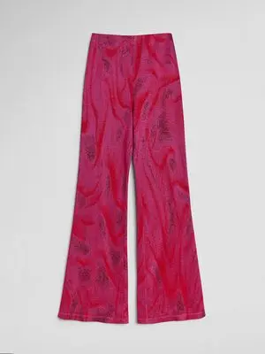MARGHERITA MACCAPANI Flared Trousers In Abstract Patterned Blend
