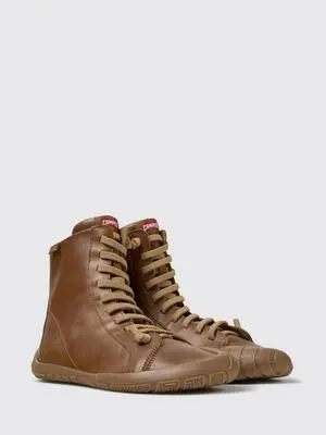 Camper Peu Path+ Smooth Leather Ankle Boots With Side Zip And Low Heel