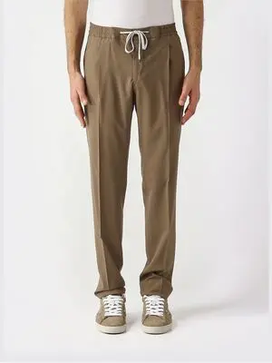PT TORINO Virgin Wool Drawstring Trousers - Kaki