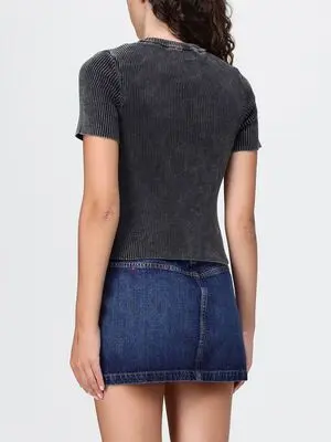 DIESEL® Ribbed T-shirt With Logo Detail