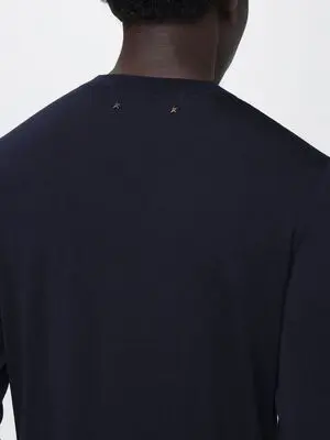 GOLDEN GOOSE Crewneck Jumper In Pure Virgin Wool - Navy