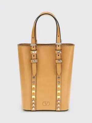 Valentino Garavani Calfskin Leather Handbag - Natural