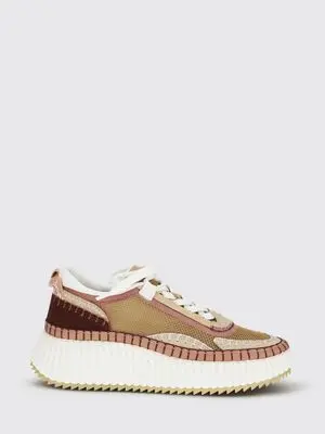 Chloé Nama Mesh And Suede Sneakers - Brown