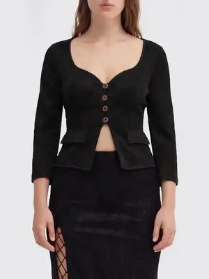 MARGHERITA MACCAPANI Vinnie Top In Viscose And Cotton Blend - Black
