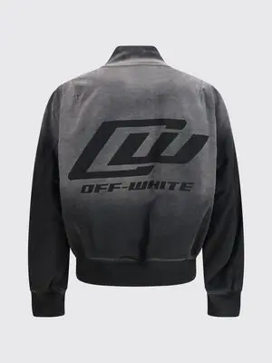 Off-White Cotton Bomber Jacket With Logo