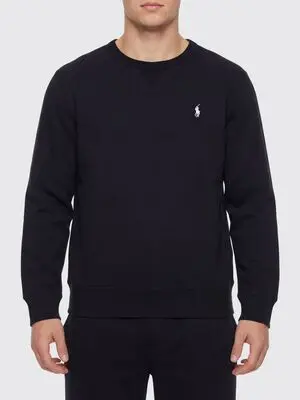 Polo Ralph Lauren Cotton Blend Crew-neck Sweatshirt With Logo - Black
