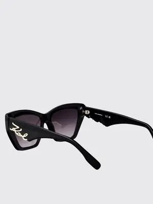Karl Lagerfeld Acetate Cat Eye Sunglasses With Metallic Logo